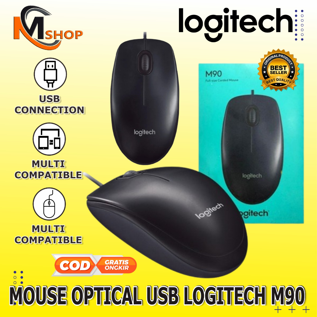 Jual Mouse Logitech M90 Original HD Optical Wired Mouse | Shopee Indonesia