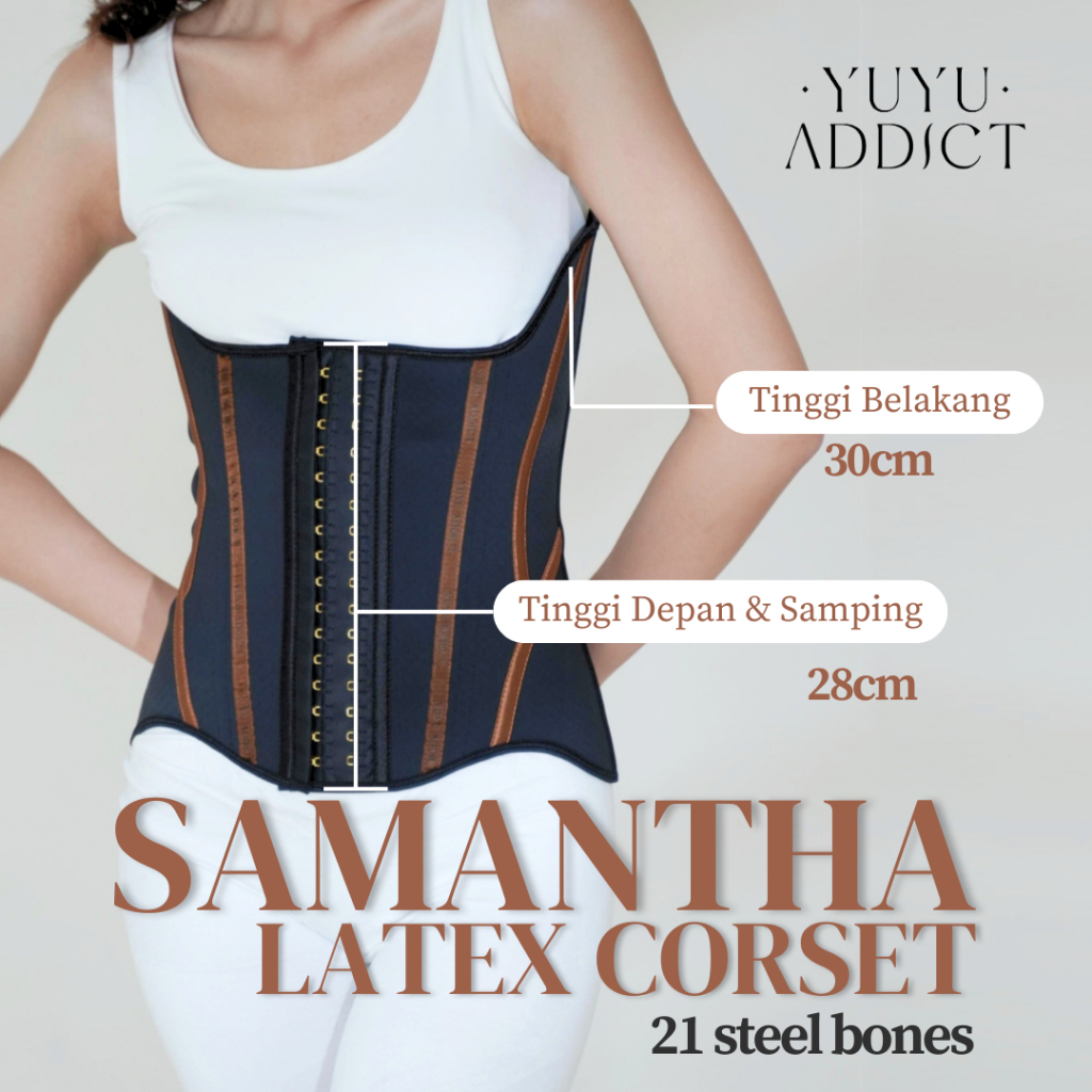 Jual YUYUADDICT - Samantha Latex Corset - 21 Steel Bones for Hourglass ...