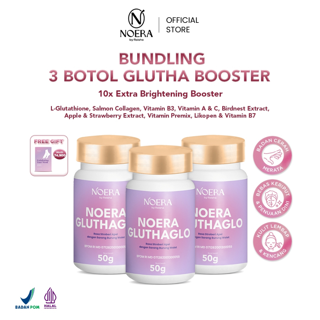 Jual Noera 3 Box Glutha Booster Improved Formula l 10x Extra Whitening ...