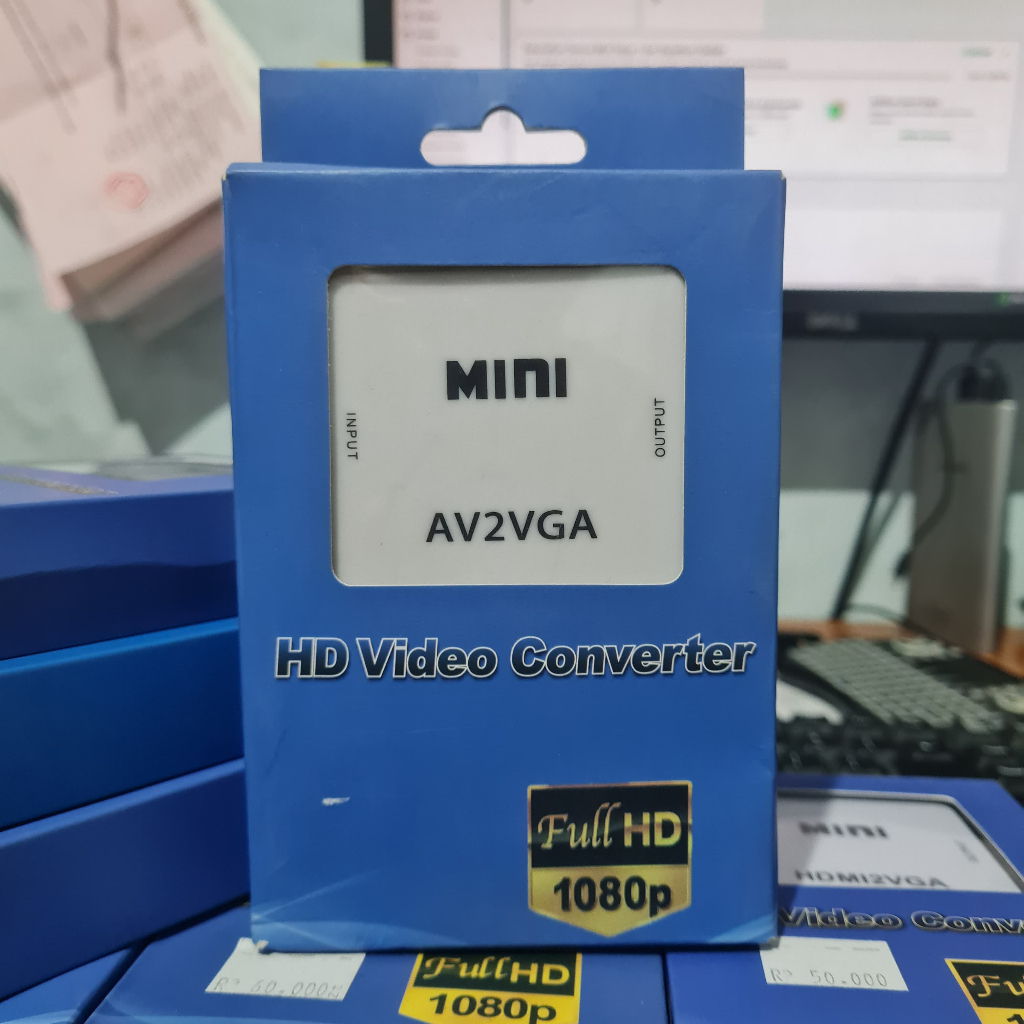 Jual ADAPTER AV TO VGA HD VIDEO CONVERTER AV2VGA BOX INPUT OUTPUT TV ...