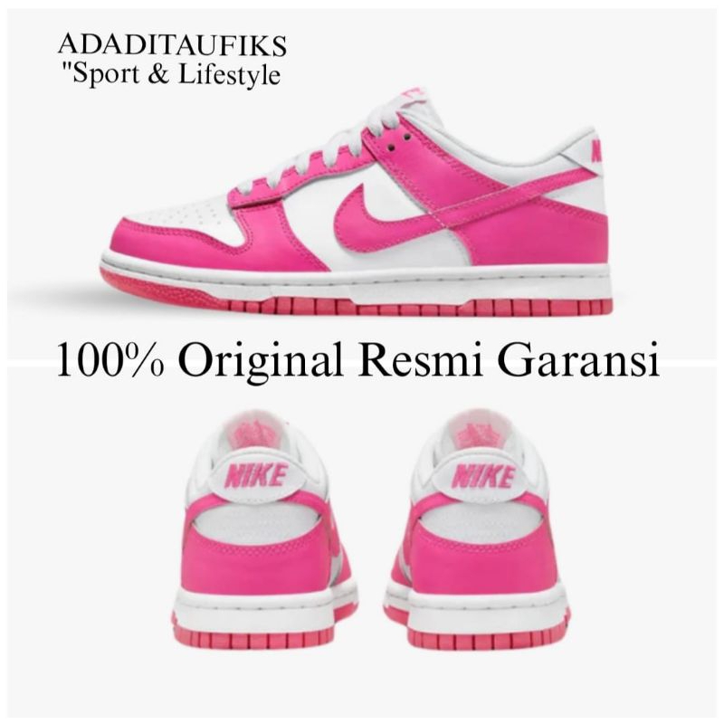 Jual Sepatu Sneakers Nike Dunk Low GS White Laser Fuchisia Original ...