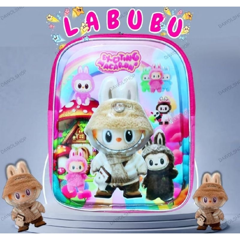 Jual LABUBU TAS 3D TIMBUL KARAKTER LABUBU TAS SEKOLAH LABUBU CEWEK COWOK TAS LABUBU lPAUD TK SD ...
