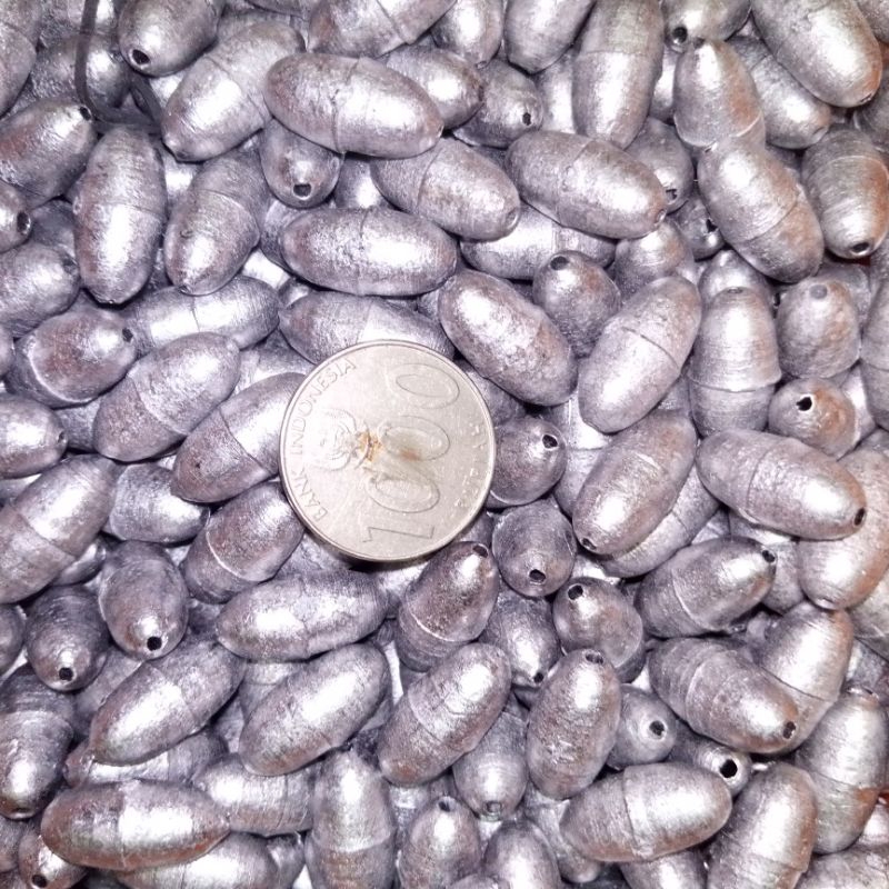 Jual 1 biji Timah F pancing OVAL MLINJO Timbel Pemberat Mancing F | 11 ...