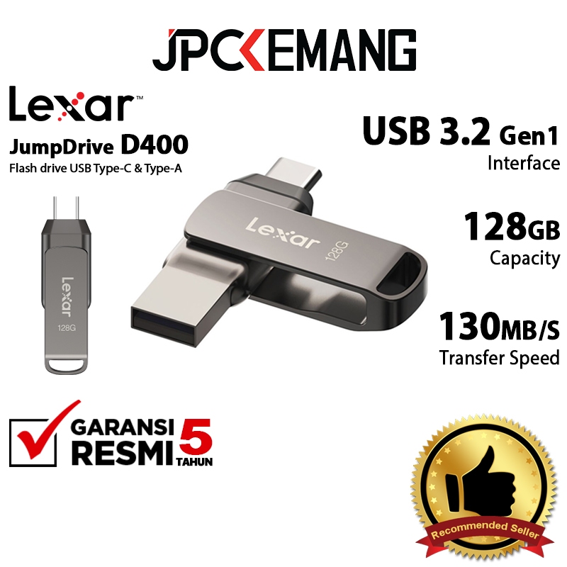 Jual Lexar JumpDrive D400 OTG 128GB USB 3.2 Type C FlashDisk Dual Drive Flash Disk 128 GB ...