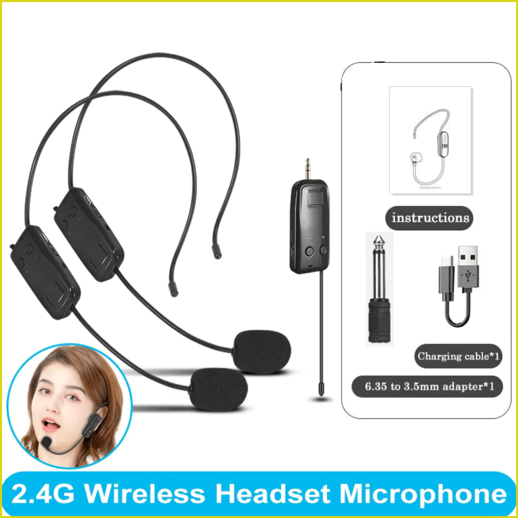 Jual DS - Erilles Mik Microphone Clip On wireless 2.4GHz untuk mengajar bando imam mesjid ...