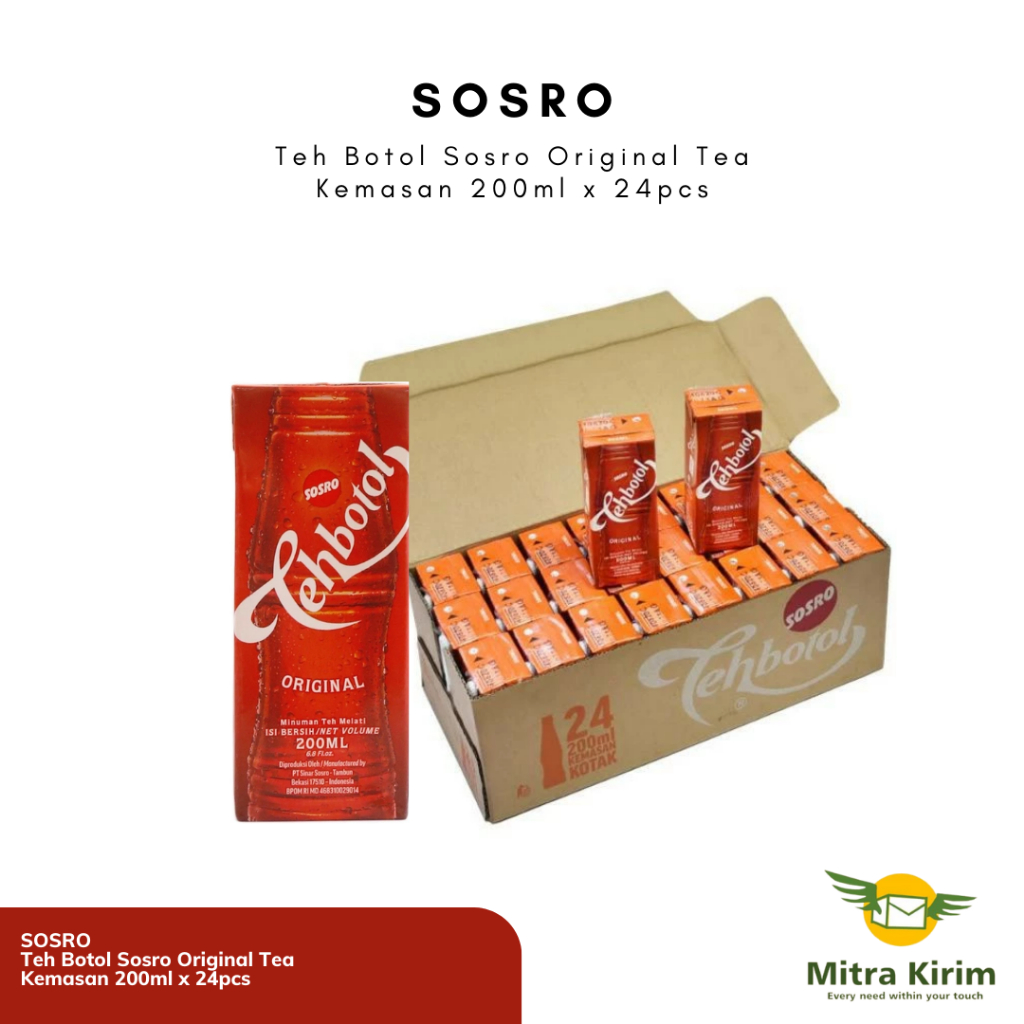 Jual Sosro Teh Botol Sosro Original Tea Kemasan 200ml x 24pcs | Shopee ...