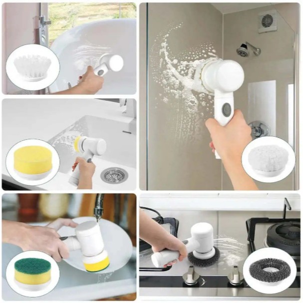 Jual TMS - MAGIC BRUSH 5 IN 1 SIKAT ELEKTRIK RUMAH TOILET KAMAR MANDI ...