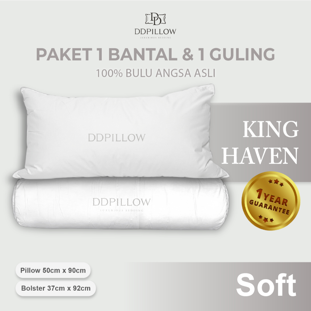 Jual DDPillow Set 1 Bantal Jumbo + Guling Bulu Angsa Asli Type King Haven / Hotel Bintang 5 ...