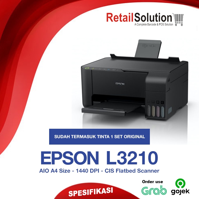 Jual Printer AIO PSC Scan fotocopy A4 USB - Epson L3210 Infus Tanki ...