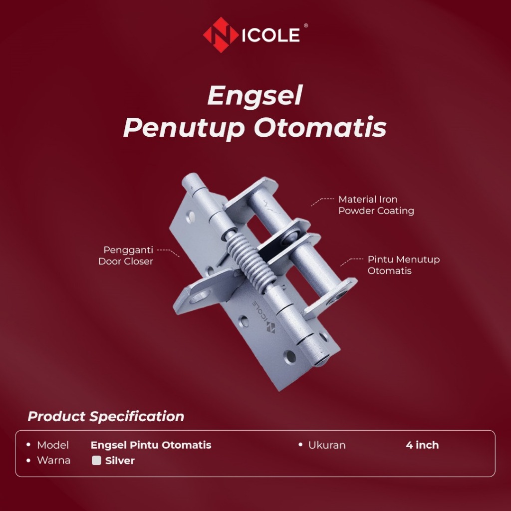 Jual Nicole Engsel Pintu Otomatis Spring Door Closer Engsel Metal ...