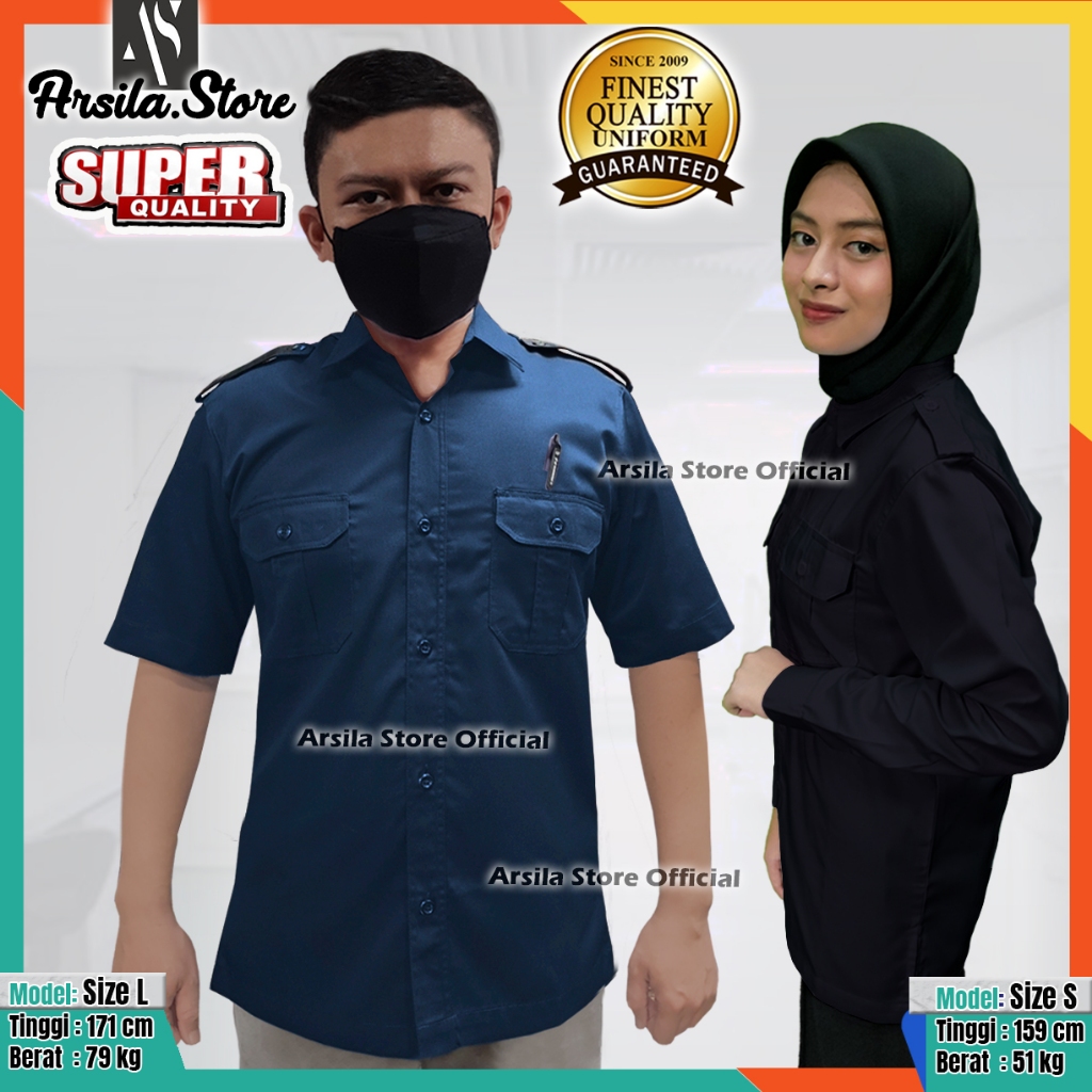 Jual SERAGAM KERJA HITAM PDL PDH / KEMEJA LAPANGAN FORMAL HITAM PRIA ...