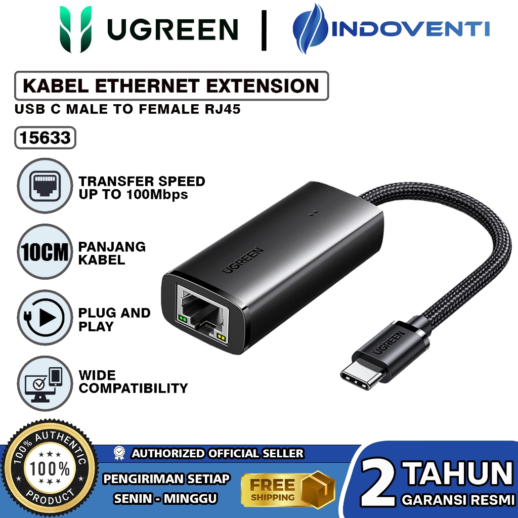 Jual UGREEN USB C to LAN Adapter Ethernet Internet Port RJ45 Network ...