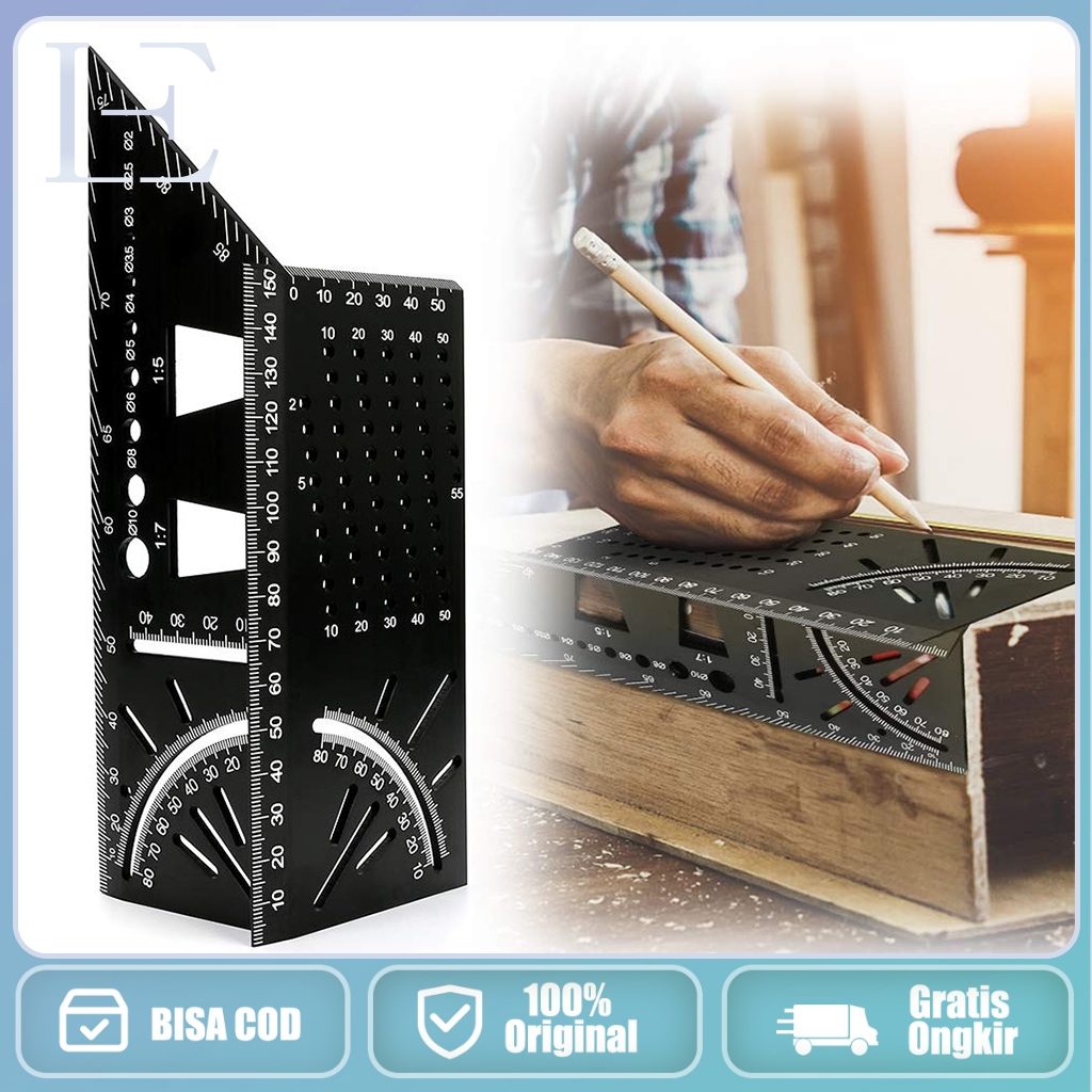 Jual Siku marking Line 3D ALUMINIUM / penggaris siku tukang mitre 3D ...