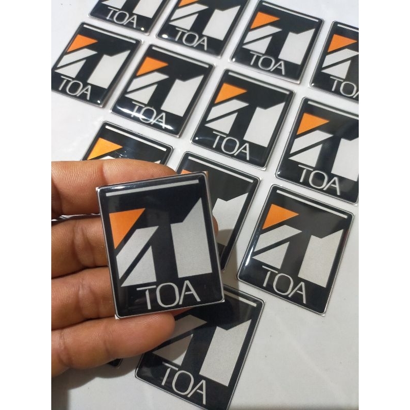 Jual TOA LOGO / LABEL AUDIO, UK 5cm X 4cm , EMBLEM RESIN LENTUR ...