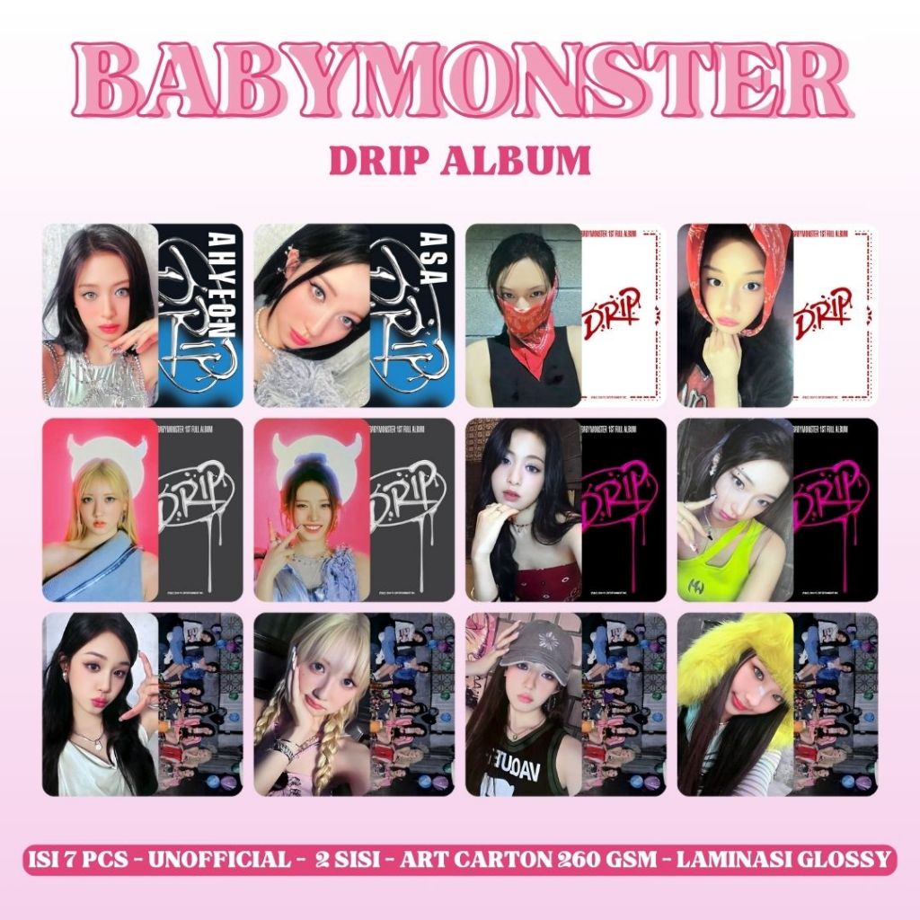 Jual Photocard BABY MONSTER DRIP CLIK CLAC - PC 2 Sisi Kartu | Shopee Indonesia