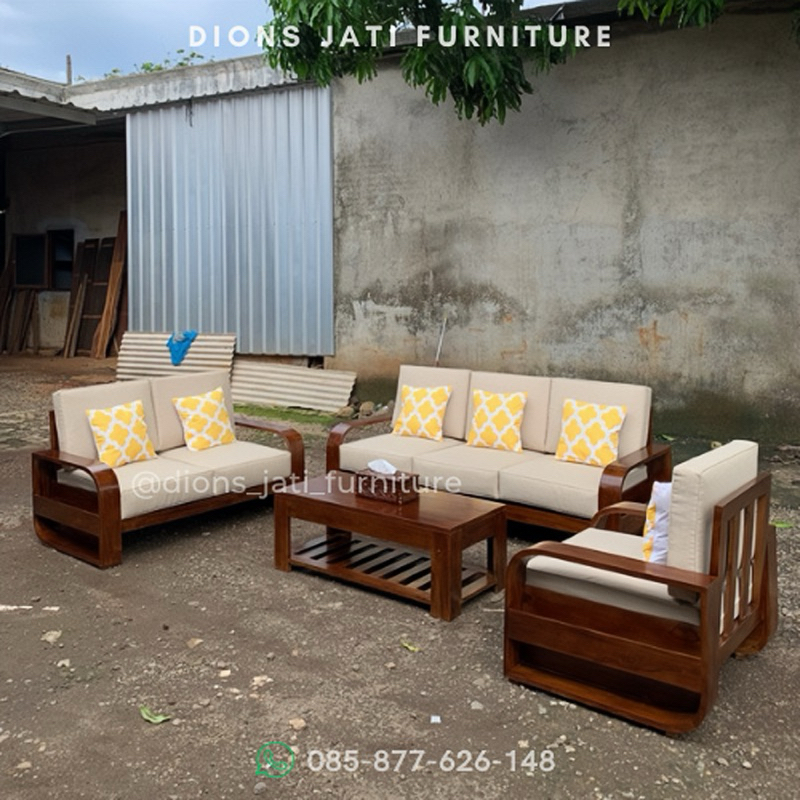Jual sofa set ruang tamu minimalis kayu jati | Shopee Indonesia