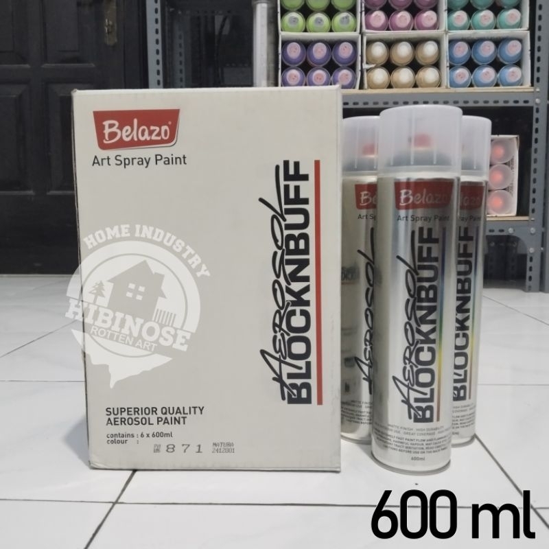 Jual BELAZO BLOCKNBUFF 600ML SPRAY PAINT / Cat semprot mural dan ...