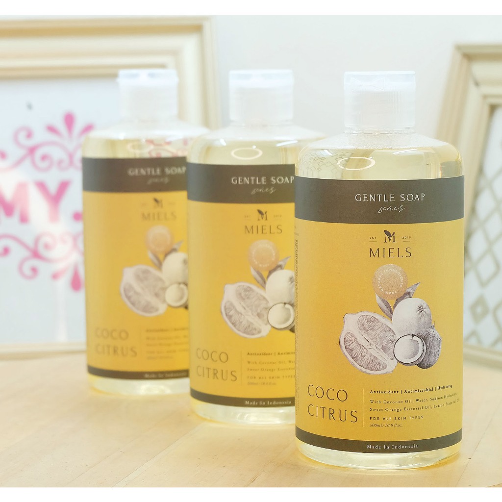 Jual MIELS Coco Citrus Face & Body Soap 500ml ORI SABUN MANDI WAJAH ...