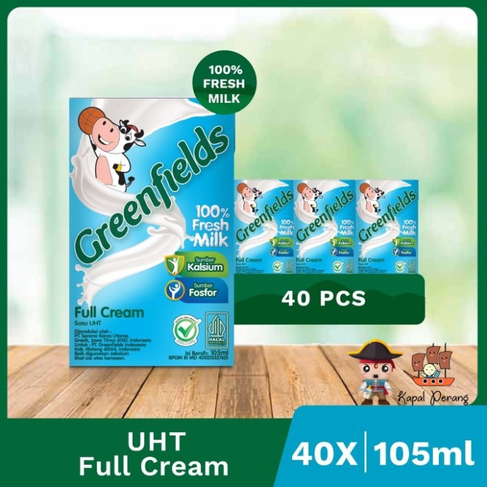 Jual Susu Greenfields UHT Full Cream 105 mL x 1 Karton 40pcs | Shopee Indonesia