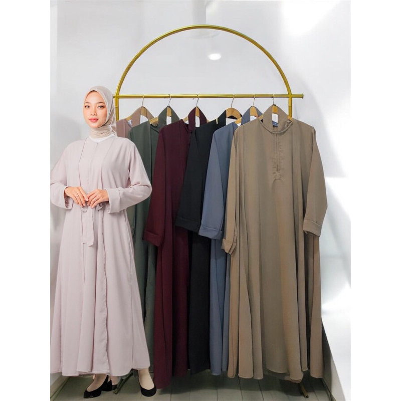 Jual Set Abaya Medina 2in1 inner outer Bahan Snow sheer Best seller ...