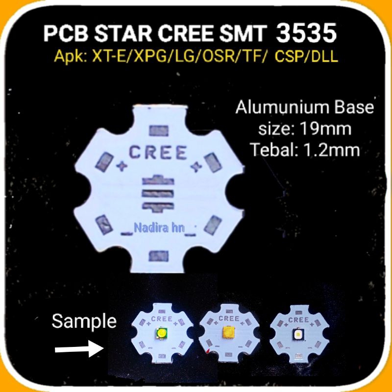 Jual PCB Led Cree 3535 star heatsink XT-E XP-G OST-TG LG TF CSP dll SMT ...