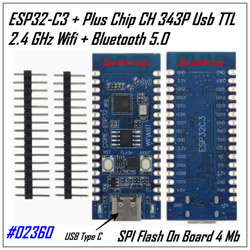 Jual Board ESP32-C3 Core DEVKIT IOT 2.4 GHz Wifi Bluetooth 5.0 ESP32 C3 CH343P ESP32C3 | Shopee ...
