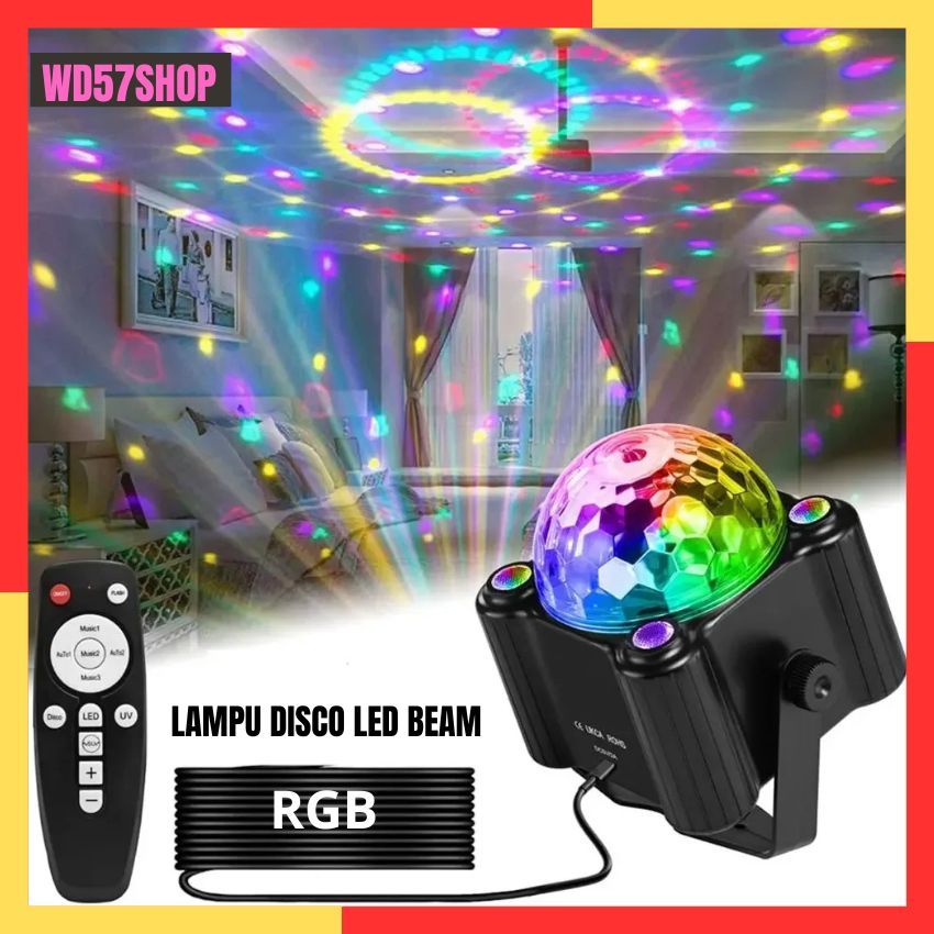 Jual Lampu Sorot LED Beam Disco DJ Karaoke KTV RGB Warna Warni Voice ...