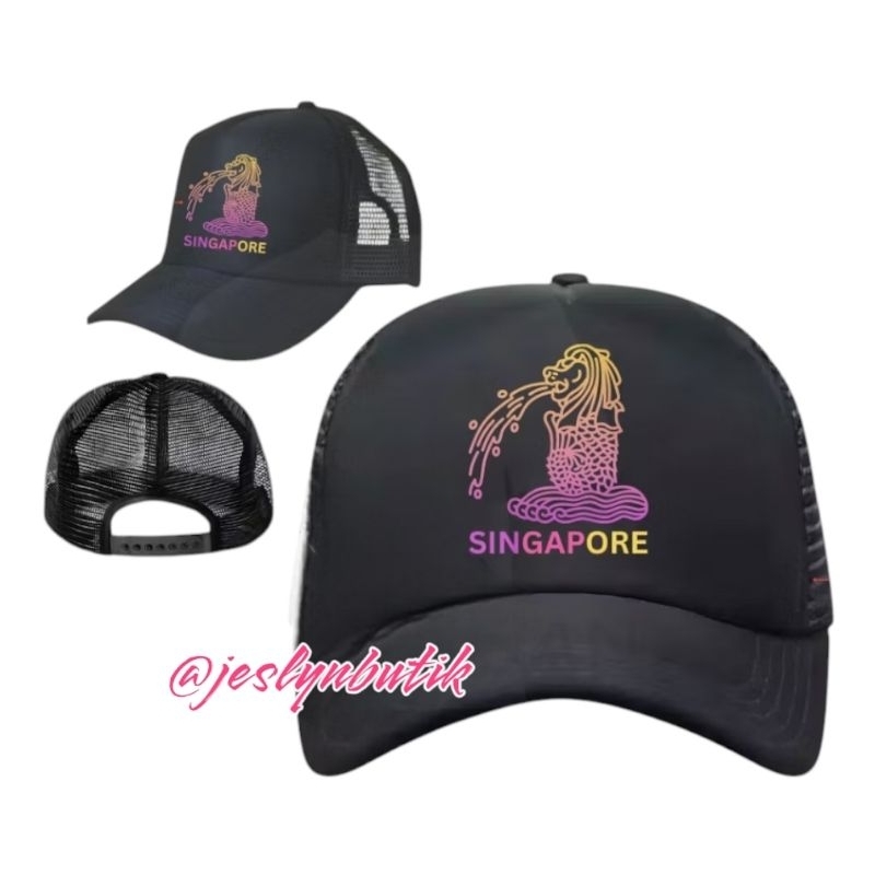 Jual topi oleh oleh topi souvenir LOGO SINGA SINGAPORE | Shopee Indonesia