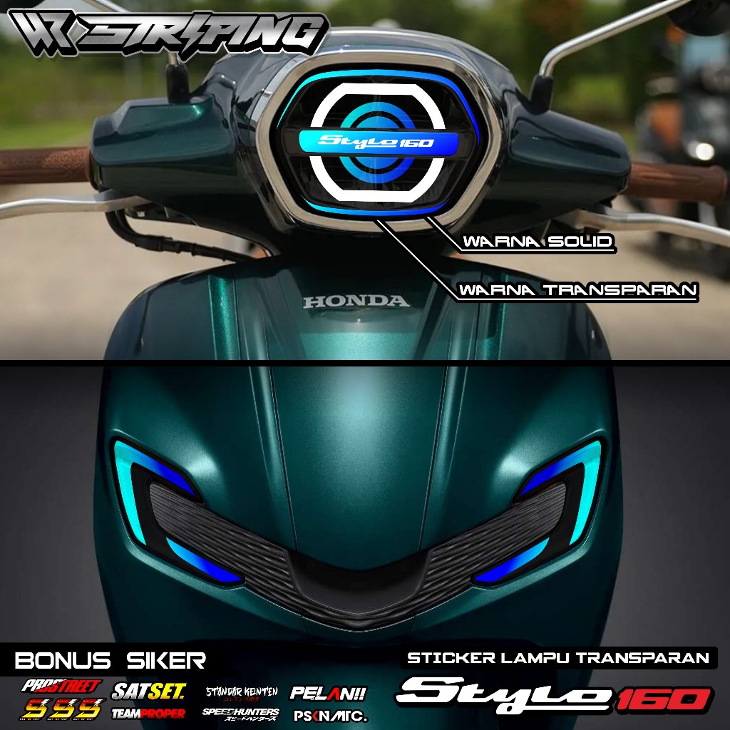 Jual Stiker Lampu Motor Stylo 160 Sticker Alis Depan Lampu Honda Stylo ...