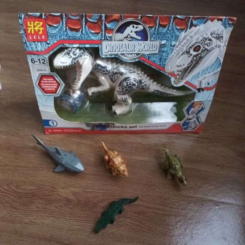 Jual mainan lego hewan preloved indominus rex buaya hiu megalodon dino ...