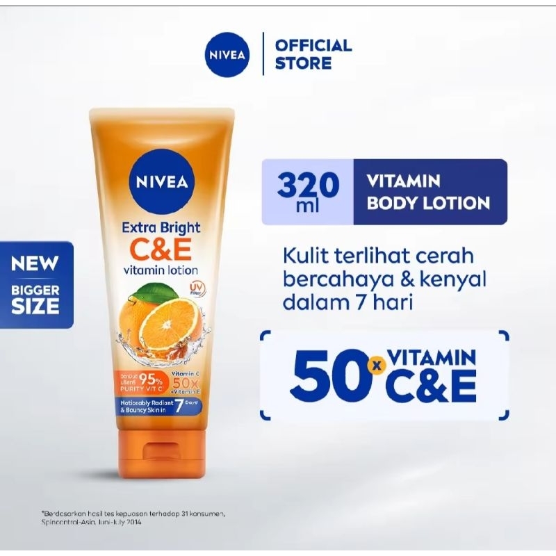 Jual Nivea Extra Bright C&E Vitamin Lotion 320 mL | Shopee Indonesia