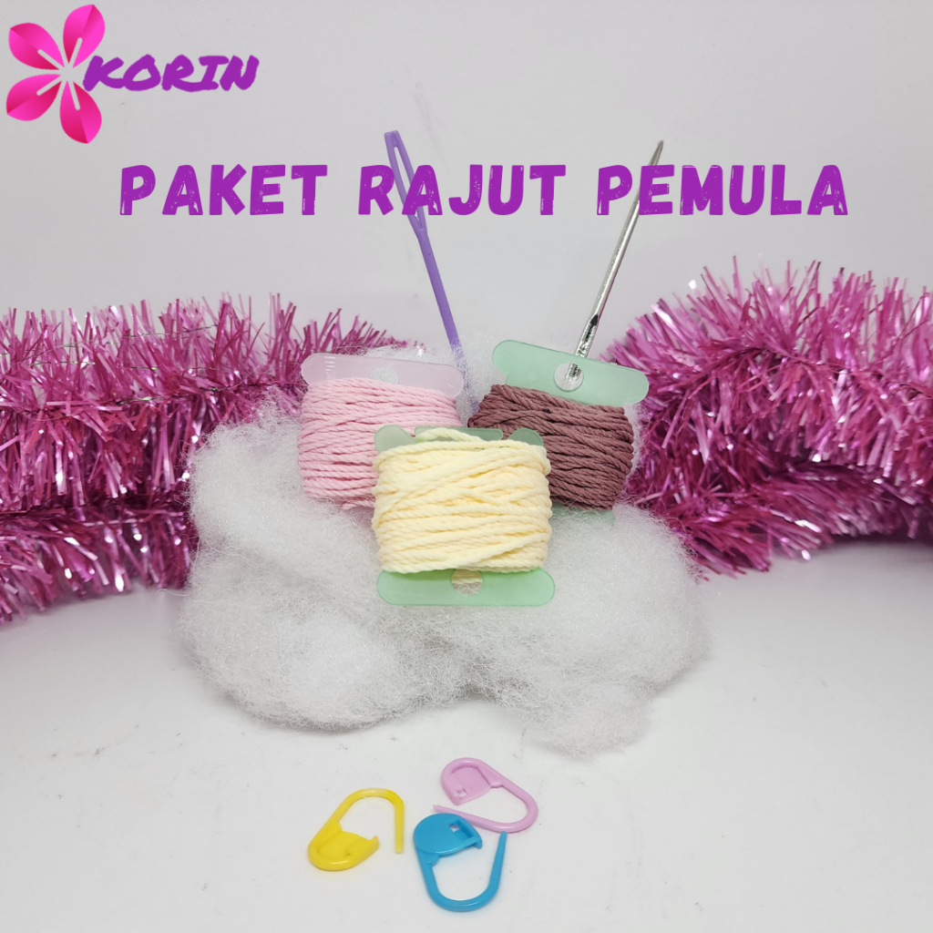 Jual Paket Rajut Pemula /Benang Polycherry/Polyester - Starter Kit ...