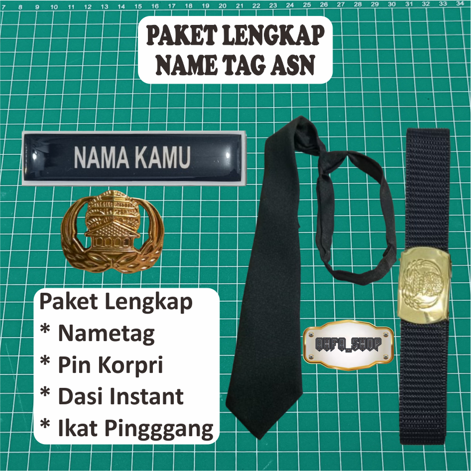 Jual Paket Name Tag Papan Nama Dada PNS ASN Magnet Peniti Lengkap (Ikat ...
