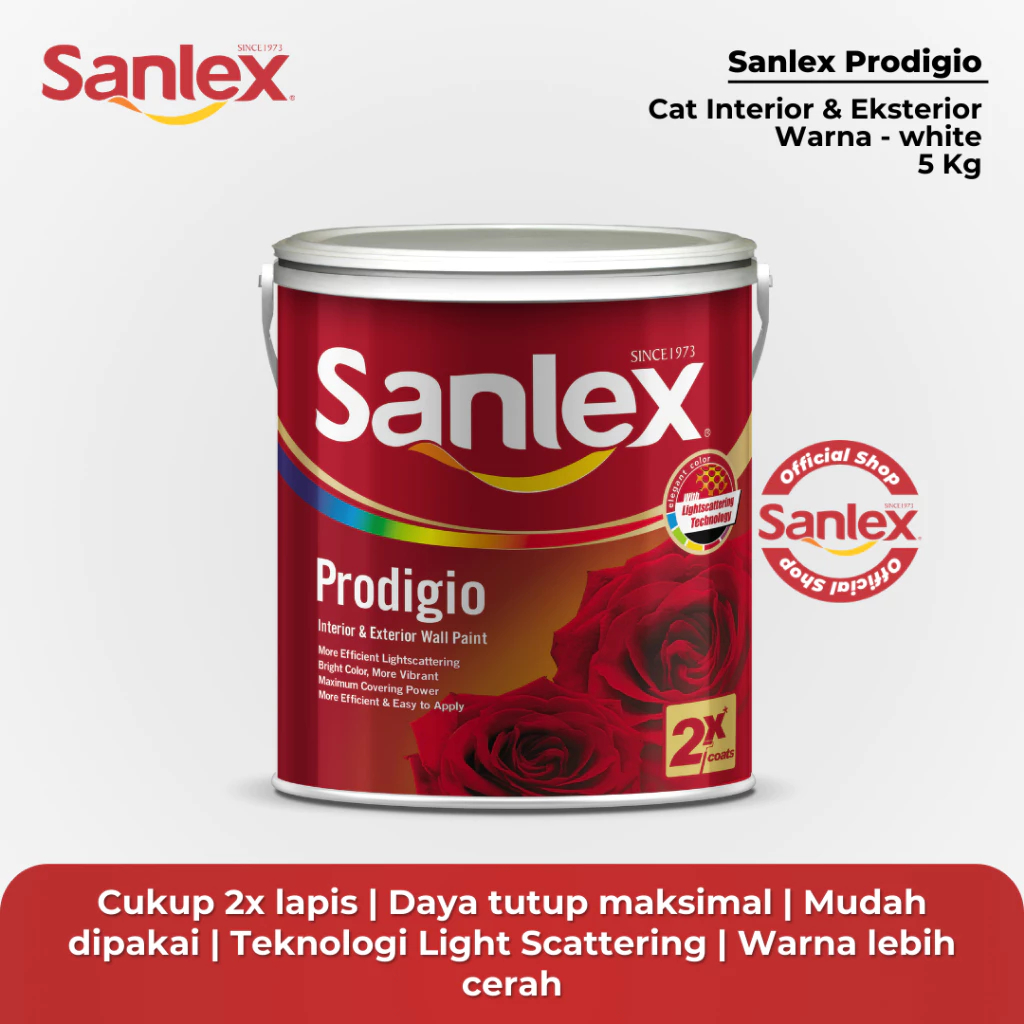 Jual SANLEX PRODIGIO - Cat Tembok Interior & Exterior - 25 Kg | Shopee ...