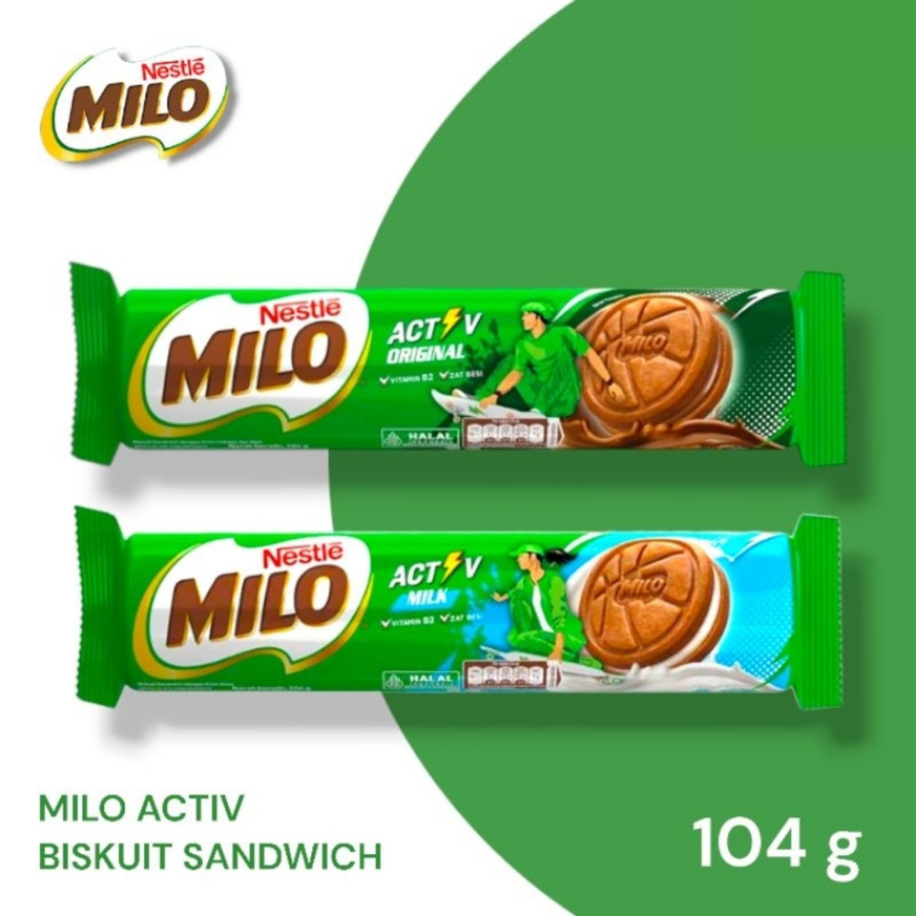 Jual MILO Activ Milk Original Chocolate Biskuit Biscuit Sandwich 104gr ...