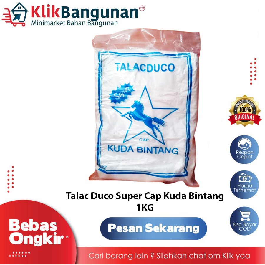 Jual TALAC DUCO BUBUK SUPER CAP KUDA BINTANG 1KG / TALK DUCO / TALAK ...