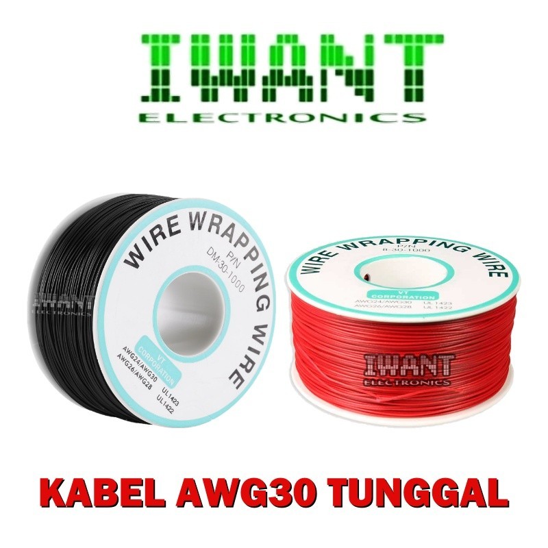 Jual KABEL JUMPER TUNGGAL AWG30 RED BLACK PER 1 METER KABEL WIRE AWG 30 ...