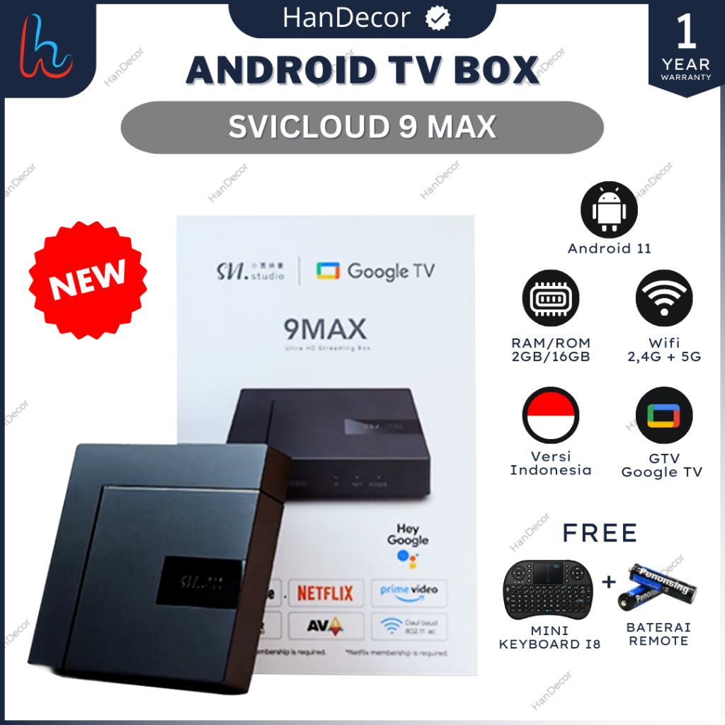 Jual SVICLOUD 9 MAX TV BOX ANDROID 11.0 RAM 2GB ROM 16GB | SVI 9 MAX ...