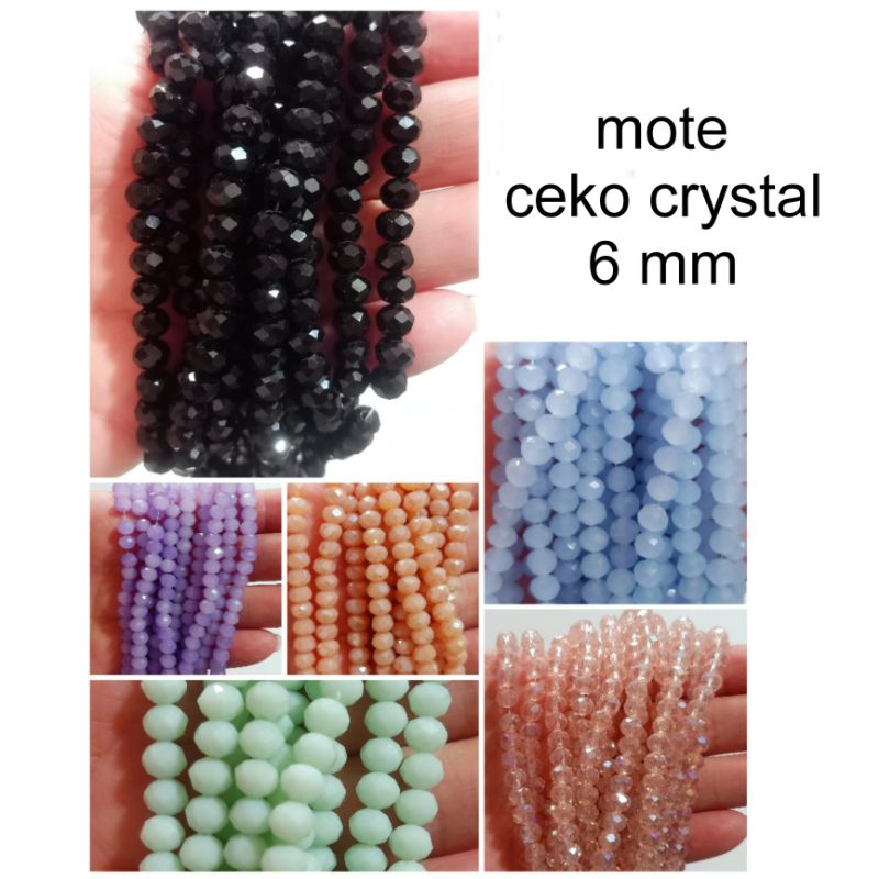 Jual (1 string) Manik crystal ceko 6 mm | Shopee Indonesia