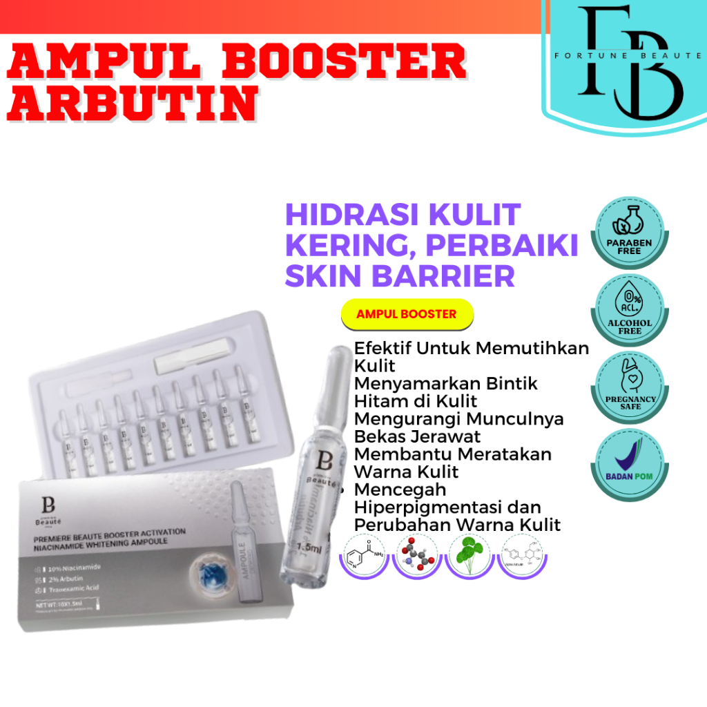 Jual Whitening Ampoule Booster Activation 10% NIACINAMIDE 2% ARBUTIN ...