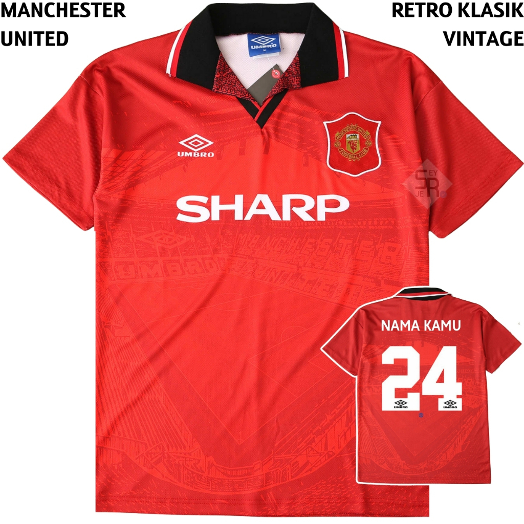 Jual Jersey MU retro 1994 1995 1996 Home Baju Bola Manchester United ...