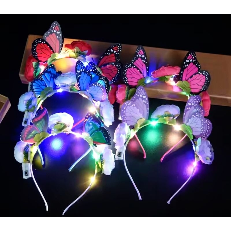Jual Butterfly Led Headband Bando Kupu Kupu led Menyala Kelap Kellip ...