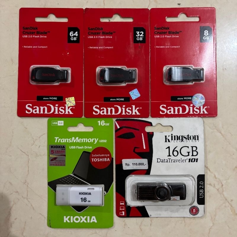 Jual FLASHDISK Sandisk, Kioxia (toshiba), Kingston 8gb 16gb 32gb 64gb ...