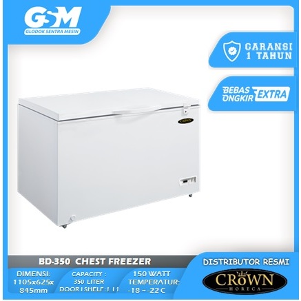 Jual Chest Freezer Crown BD-350 Lemari Pembeku Frozen Food Kulkas ...