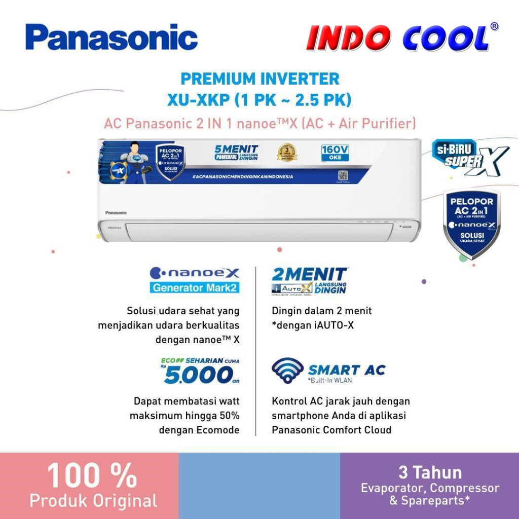 Jual AC PANASONIC Premium Inverter XU10XKP / 1 Pk / 1Pk | Shopee Indonesia