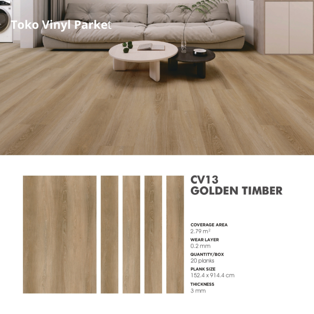Jual Champion Luxury Vinyl Flooring CV Golden Timber motif kayu 3mm ...