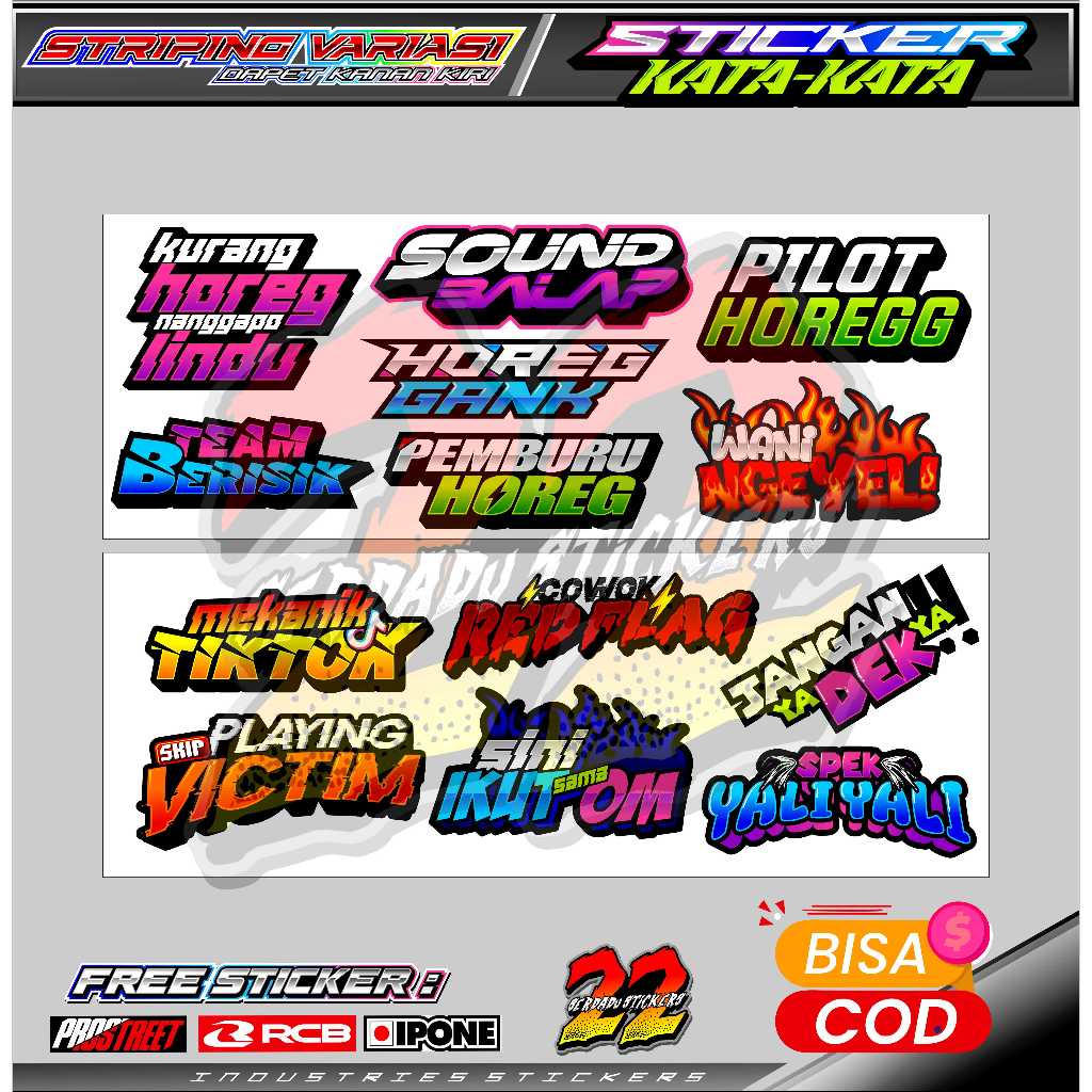 Jual STICKER PACK KATA KATA VIRAL "SOUND BALAP" / STICKER TERBARU ...
