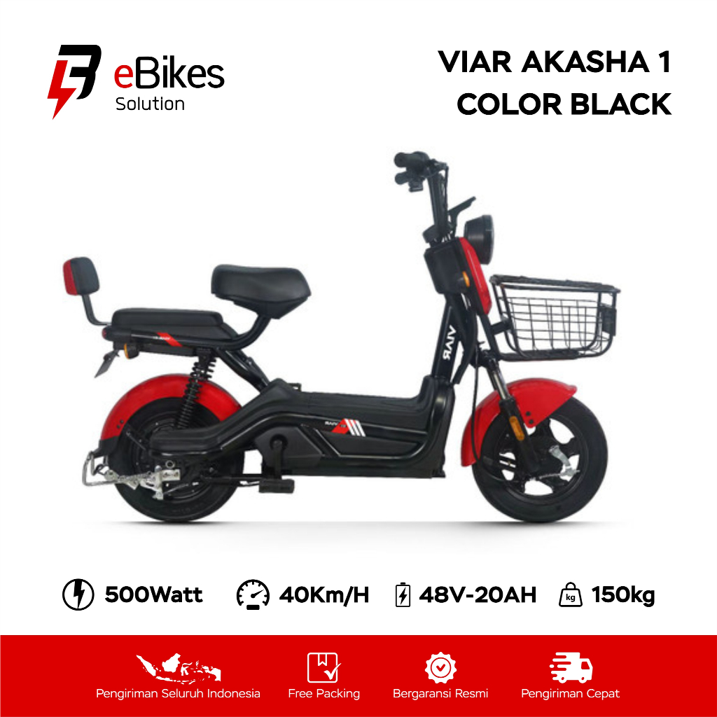 Jual Sepeda listrik - Viar Akasha 1 Bike 500w Garansi Resmi | Shopee ...