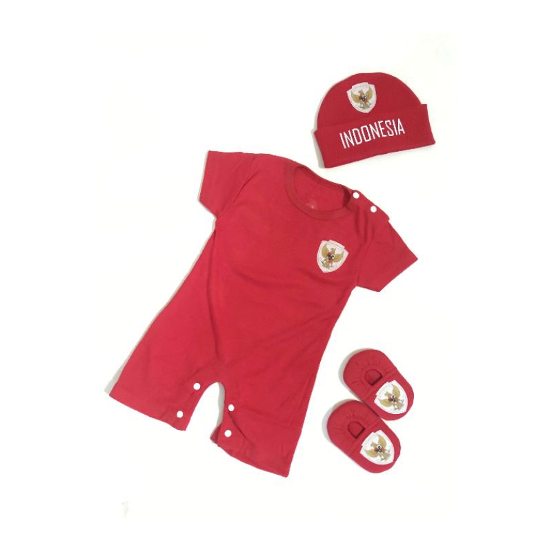 Jual Jersey Bayi Timnas Indonesia Jumpsuit Bayi Set Topi kupluk dan ...