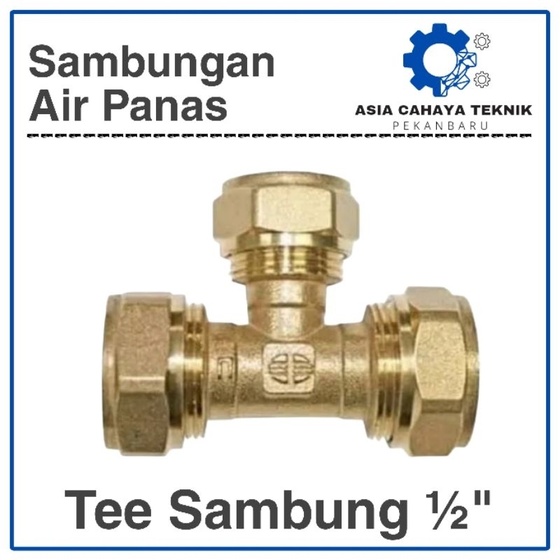 Jual Sambungan Pipa Air Panas Kuningan Tee T Sambung 1/2 Inch | Shopee Indonesia